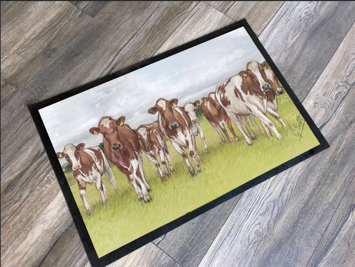 Ayrshire Cows Floor Mat – Grace Scott Art