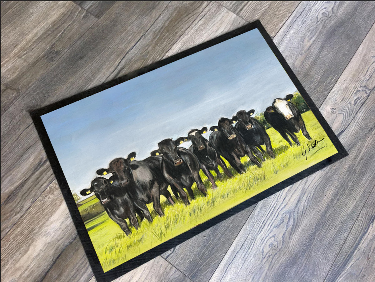 Herd of Cows Floor Mat – Grace Scott Art