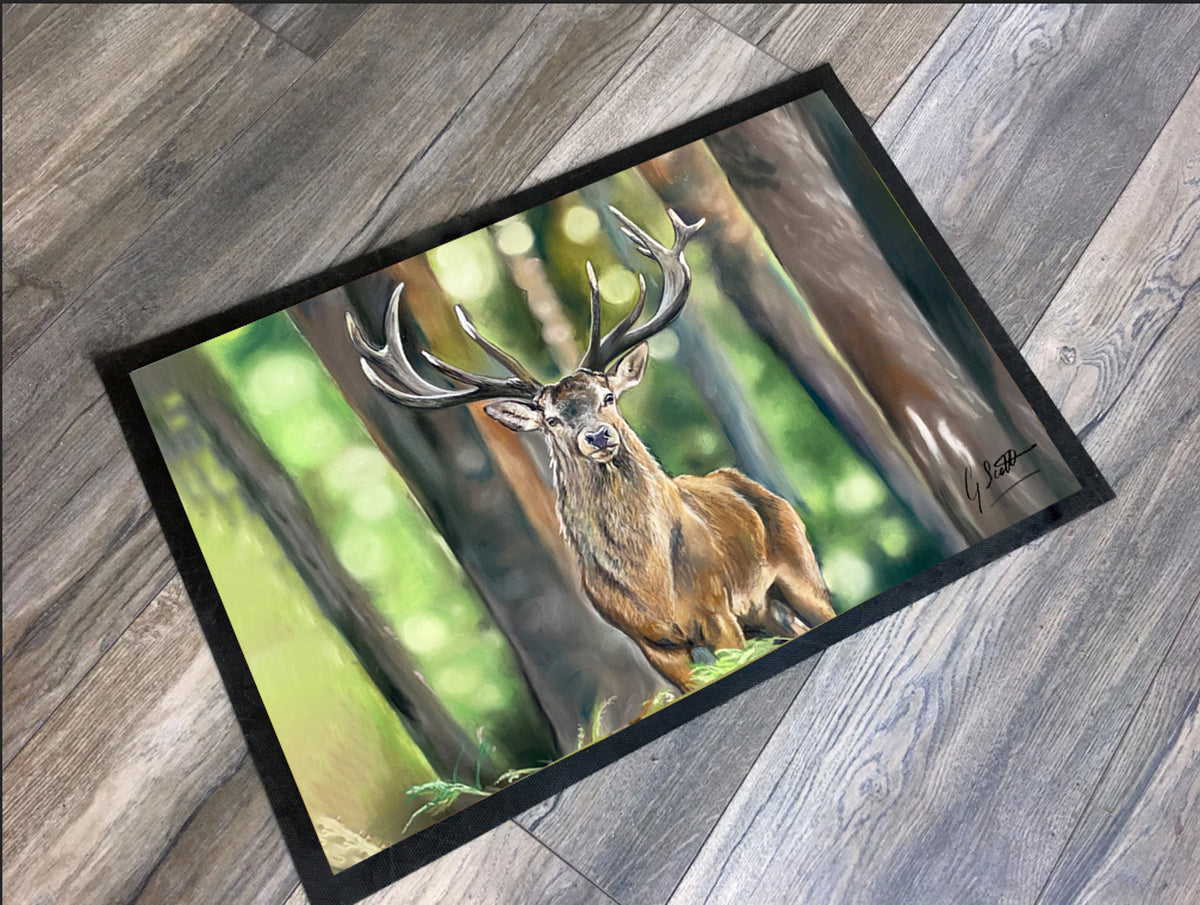 Stag In Forest Floor Mat – Grace Scott Art