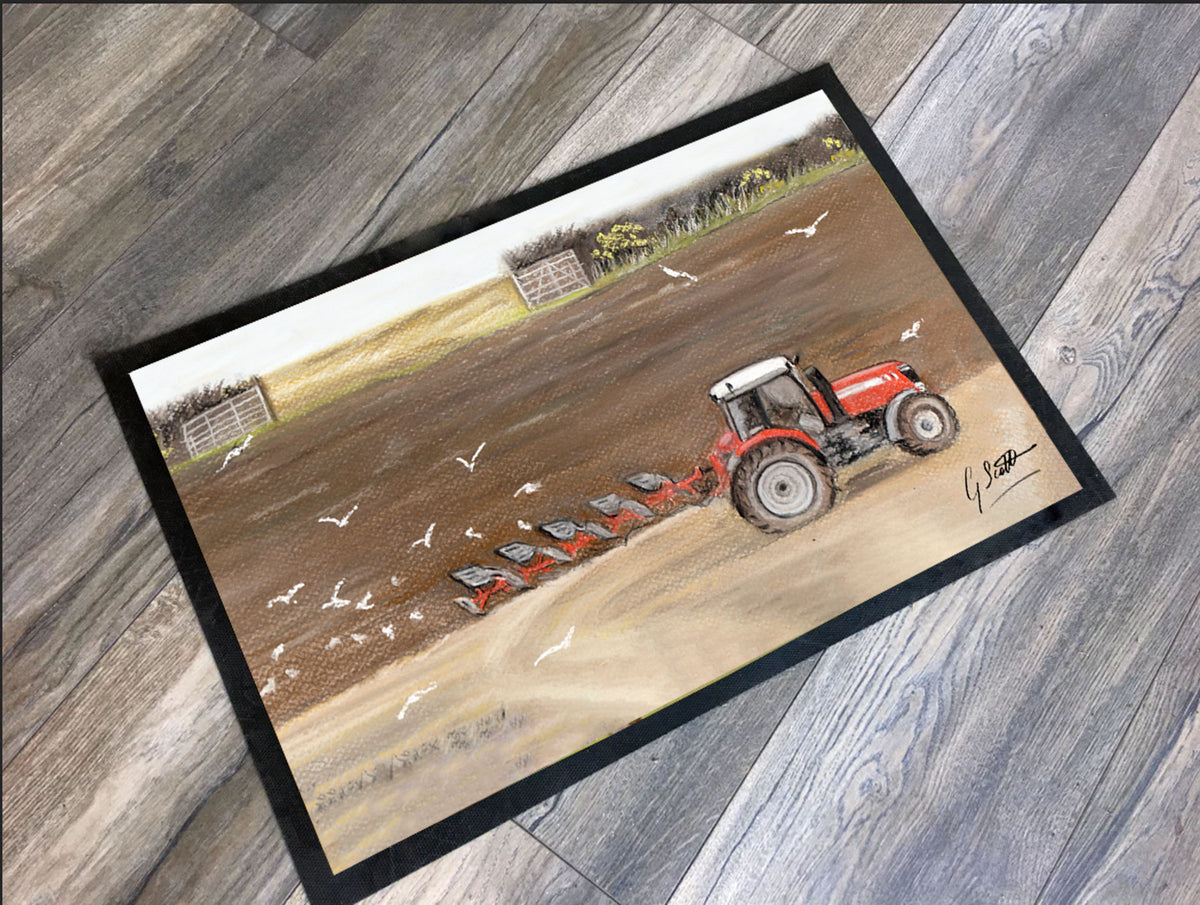 Tractor Ploughing Floor Mat – Grace Scott Art