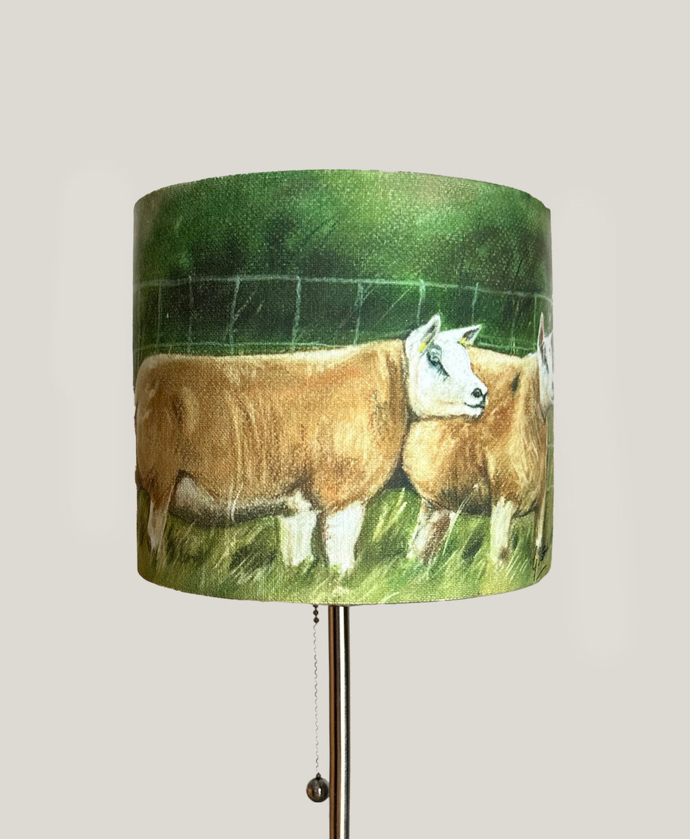 Two Sheep Lampshade – Grace Scott Art