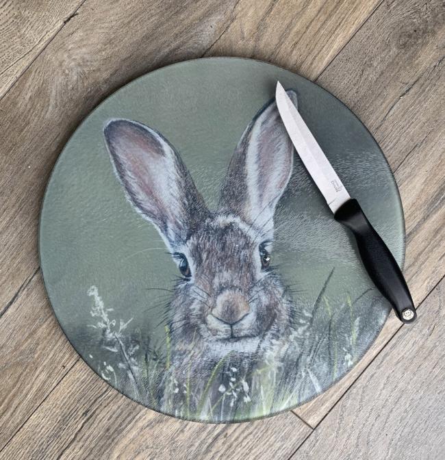 Hare Round Worktop Saver – Grace Scott Art