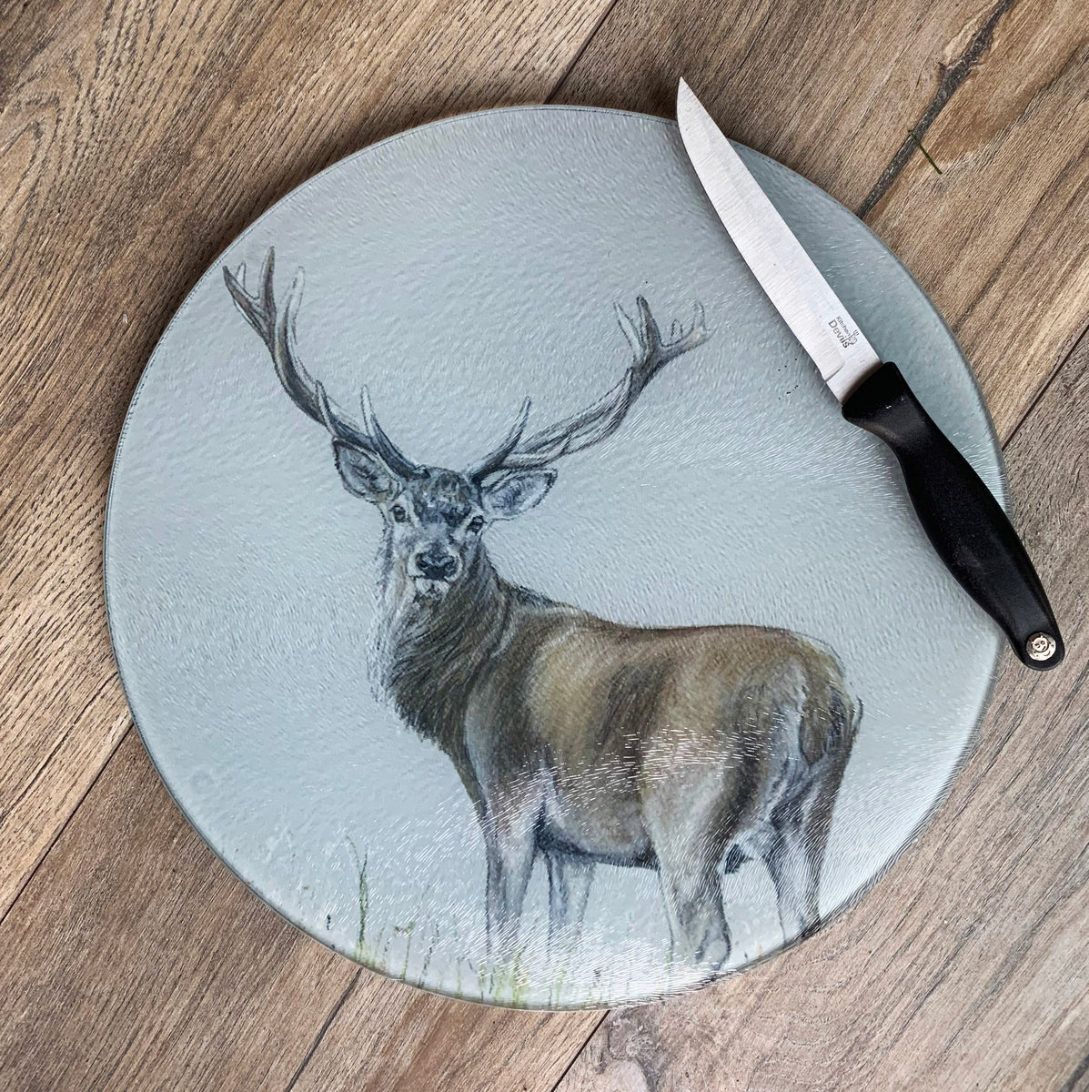 Stag Round Worktop Saver – Grace Scott Art