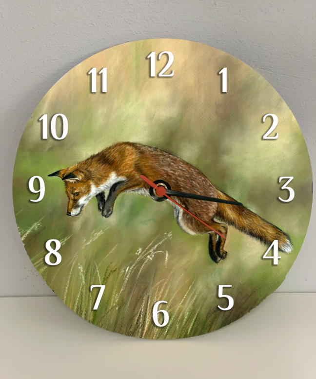 Leaping Fox Clock – Grace Scott Art